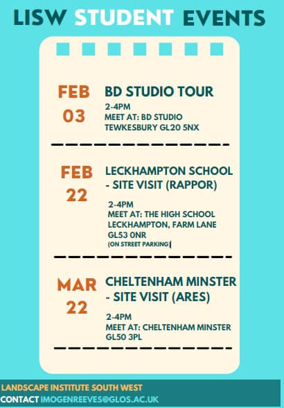 LISW STUDENT EVENTS February-March 2023 | Welcome to the Landscape ...